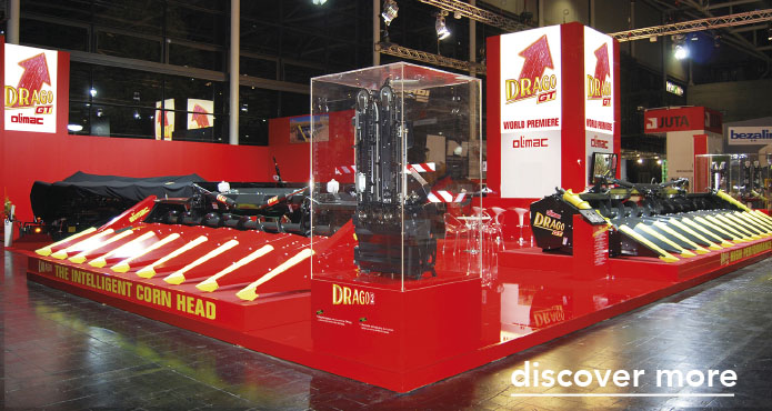 Olimac DragoGT Drago2 corn head, Drago Gold sunflower head